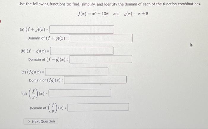 Solved Use the following functions to: find, simplify, and | Chegg.com