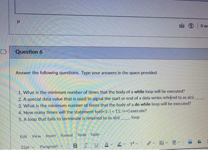 Solved р ④ Lowe Question 6 Answer The Following Questions