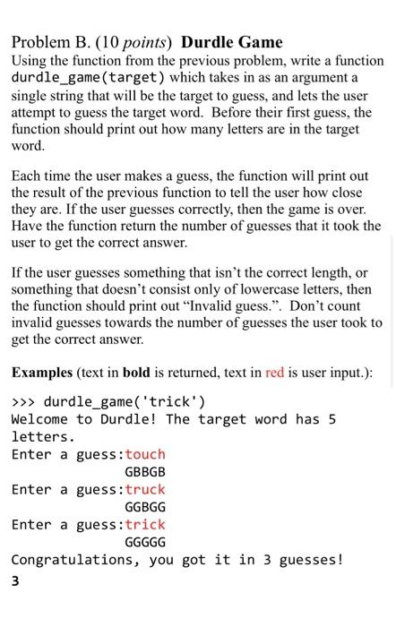 Solved Problem A. (10 points) Durdle Match You are tasked | Chegg.com Solved Problem A. (10 points) Durdle Match You are tasked | Chegg.com