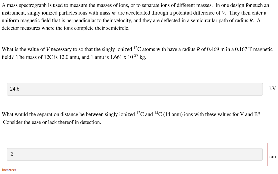 Solved A mass spectrograph is used to measure the masses of | Chegg.com
