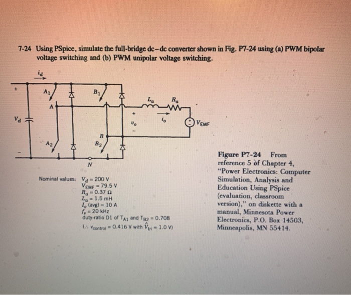 Using Pspice, simulate the full bridge dc-dc | Chegg.com