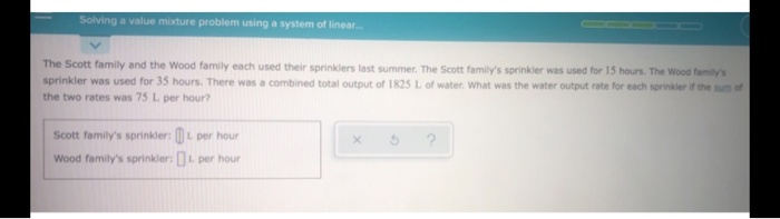 Solved Solving a value mixture problem using a system of | Chegg.com