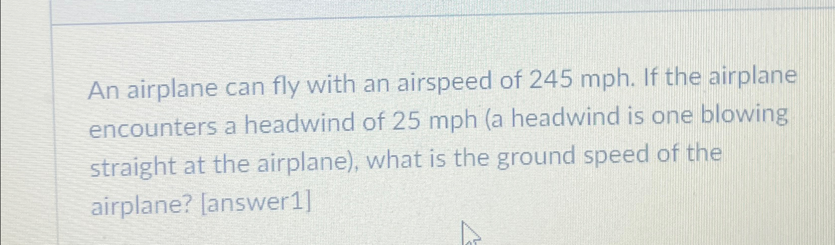 Solved An airplane can fly with an airspeed of 245mph. ﻿If | Chegg.com