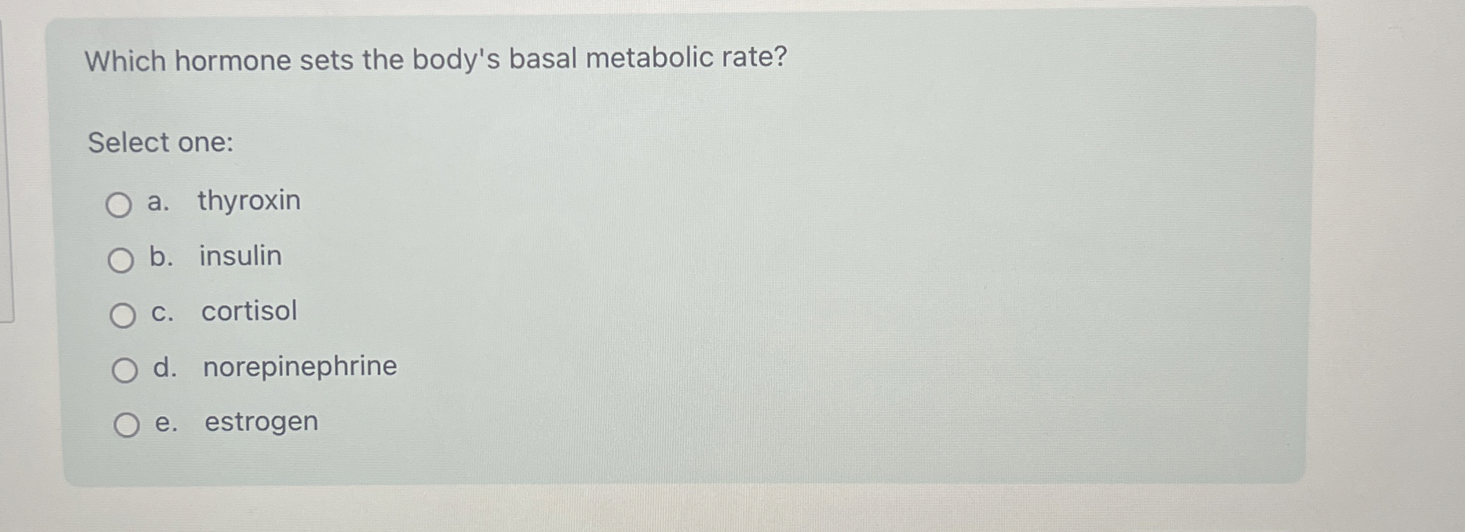 Solved Which hormone sets the body's basal metabolic | Chegg.com