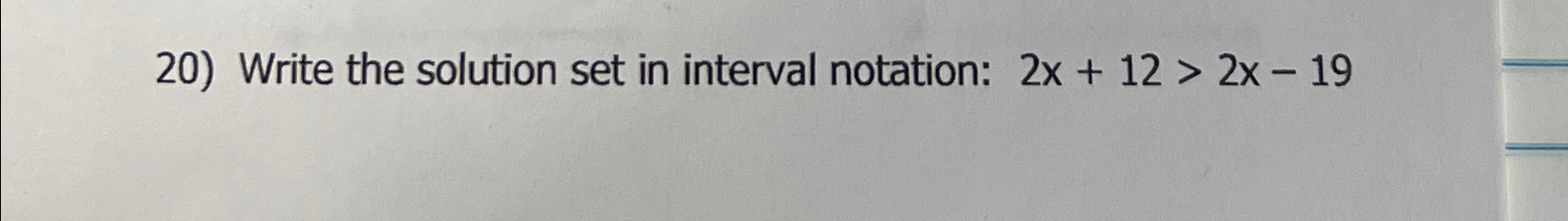Solved Write the solution set in interval notation: | Chegg.com