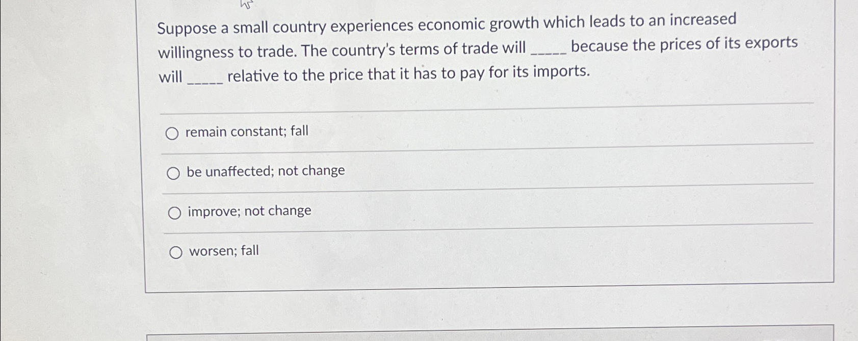 Solved Suppose a small country experiences economic growth | Chegg.com