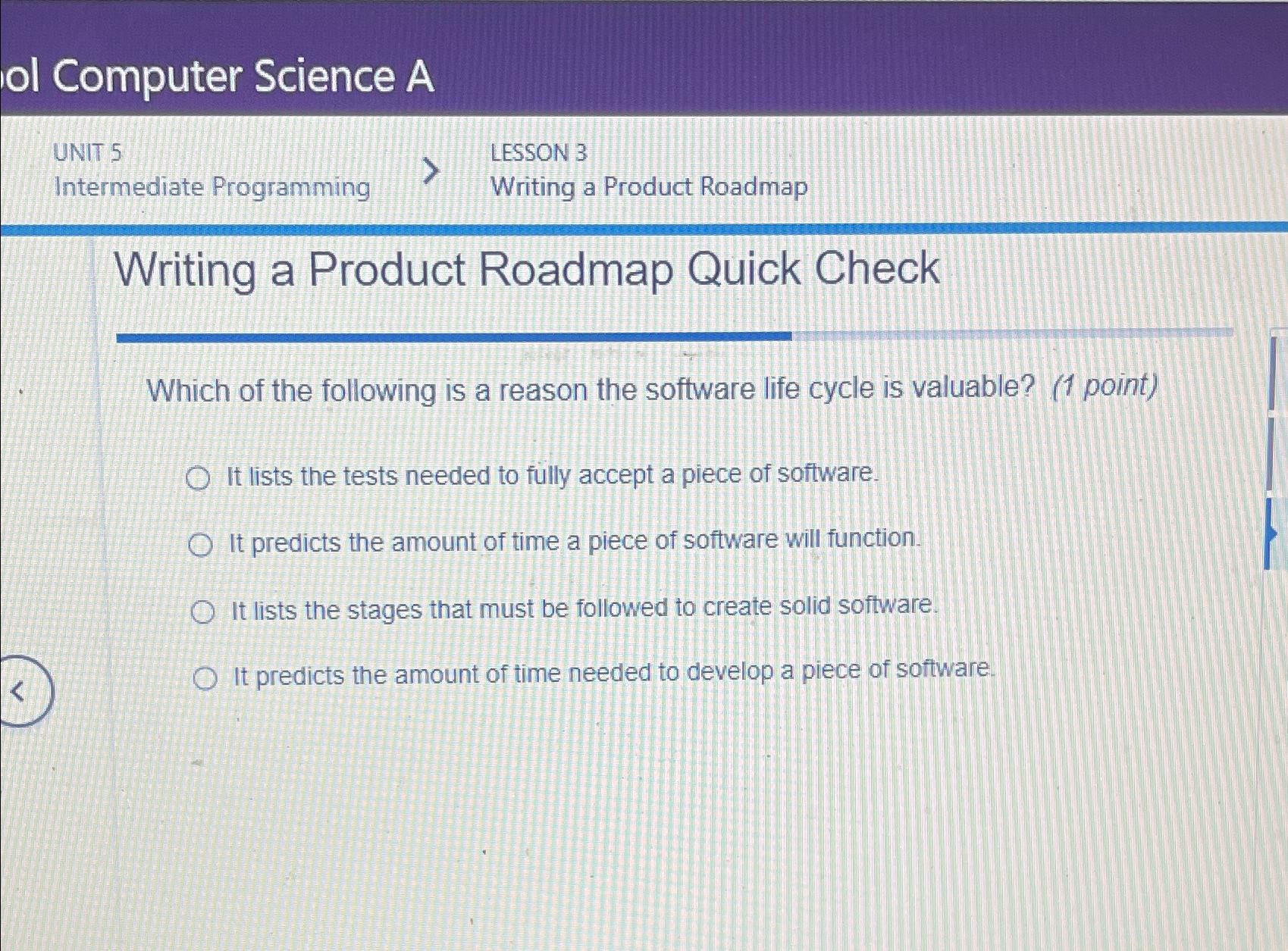 Solved ol Computer Science AUNIT 5LESSON 3Intermediate | Chegg.com