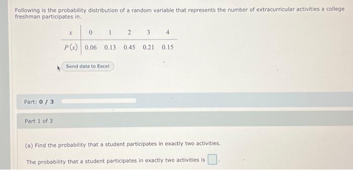 Solved Following is the probability distribution of a random | Chegg.com