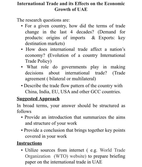 Solved International Trade and its Effects on the Economic | Chegg.com