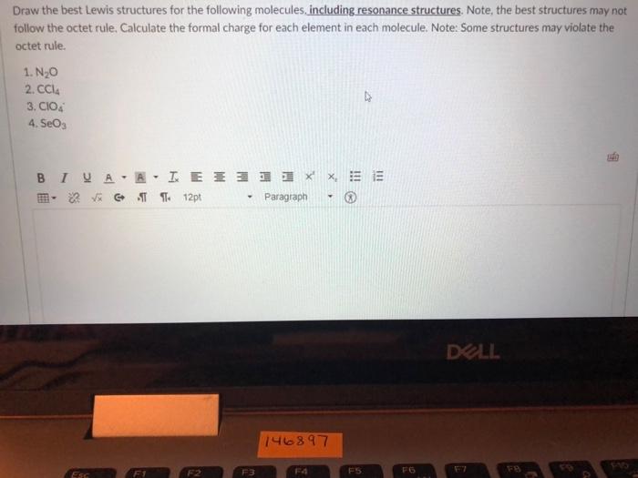 Solved Draw the best Lewis structures for the following | Chegg.com ...