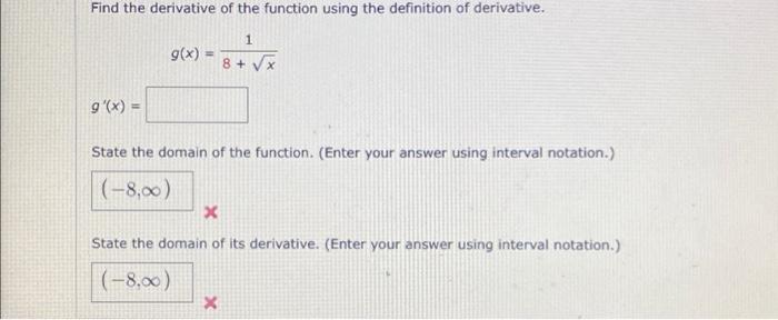 Solved Find the derivative of the function using the | Chegg.com