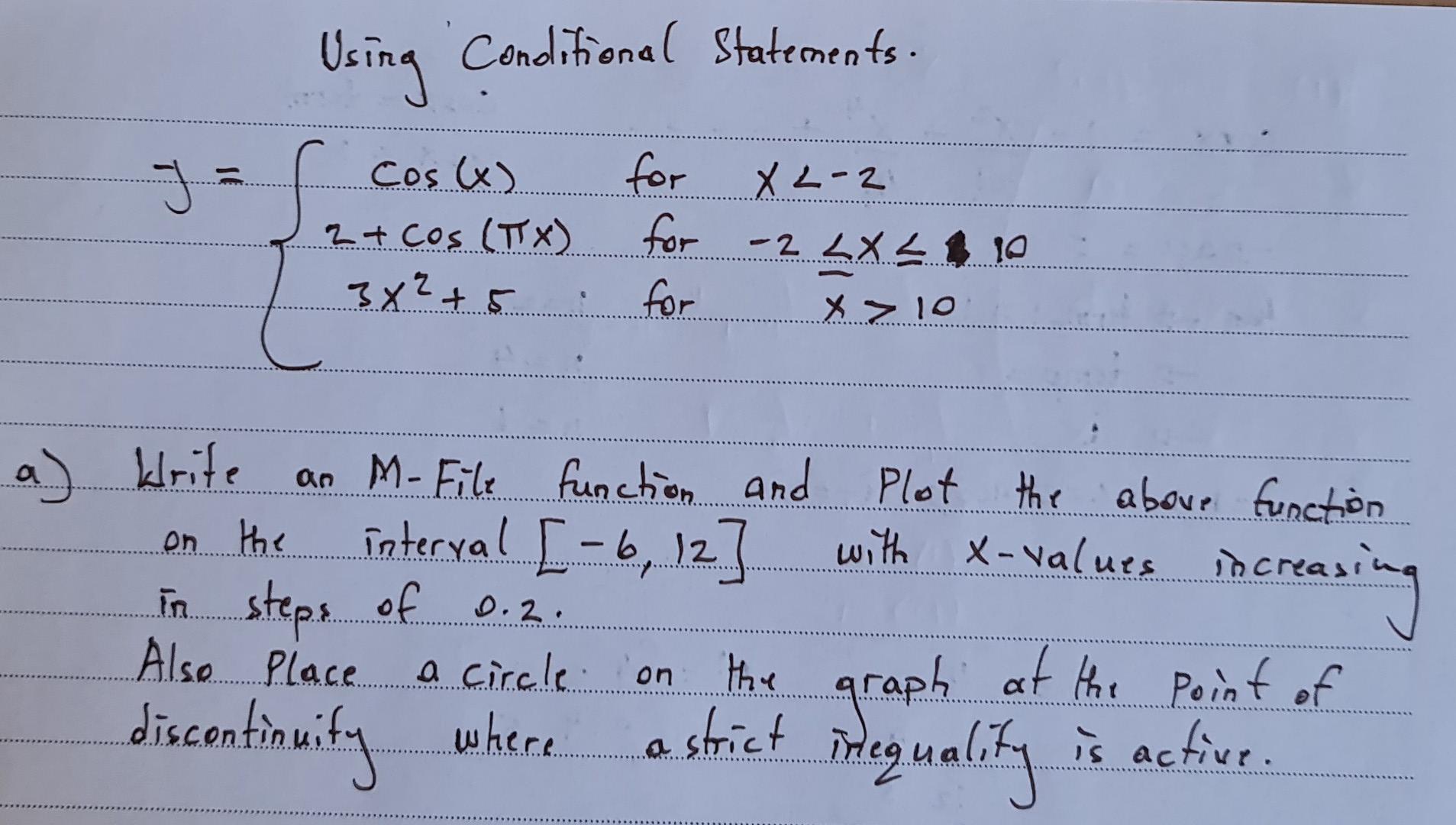 Solved Using Conditional Statements. . 5 Cos (4) 2+ cos | Chegg.com