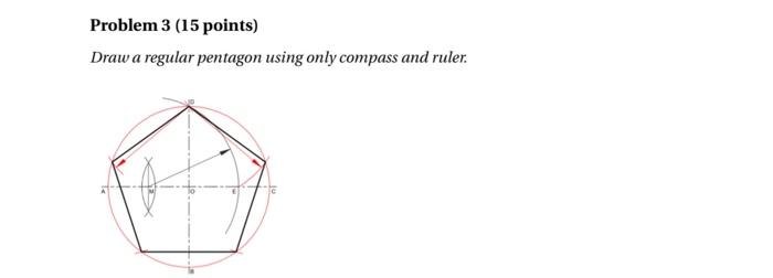 Solved Draw a regular pentagon using only compass and ruler. | Chegg.com