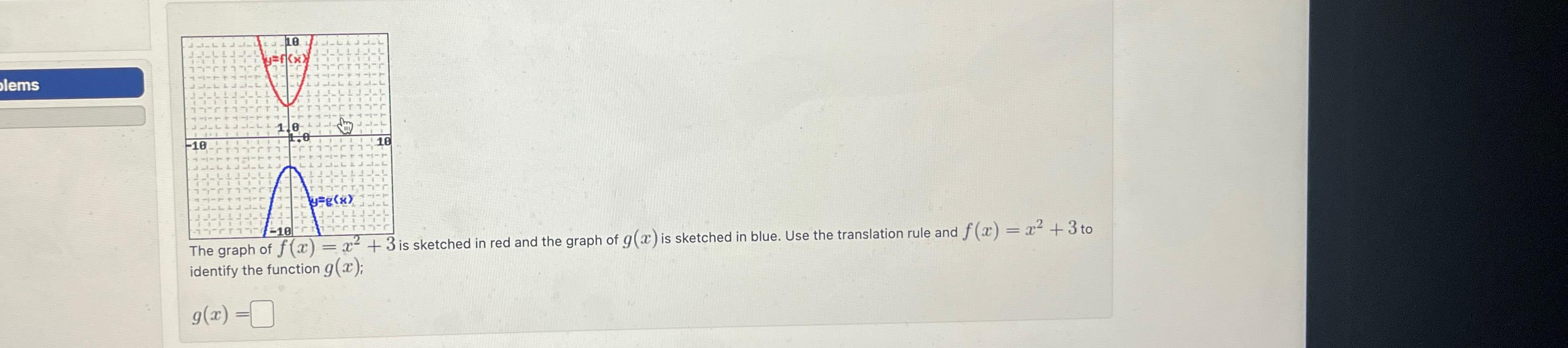 Solved The graph of f(x)=x2+3 ﻿is sketched in red and the | Chegg.com
