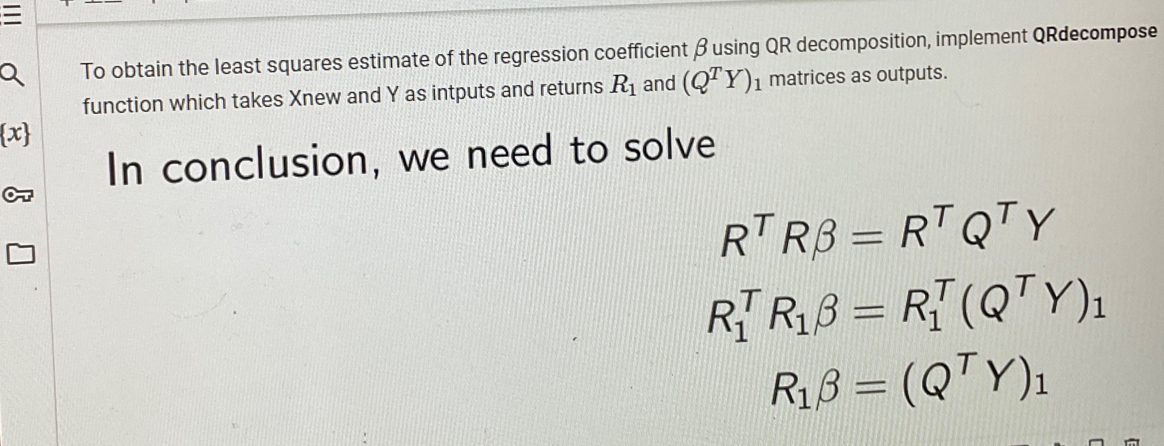 Solved To obtain the least squares estimate of the | Chegg.com