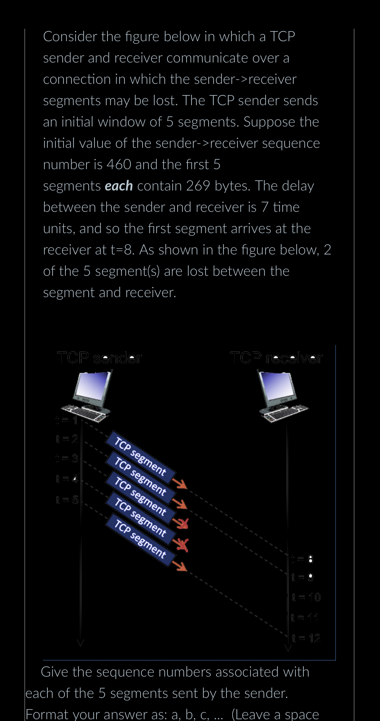 Solved Consider the figure below in which a TCP sender and | Chegg.com