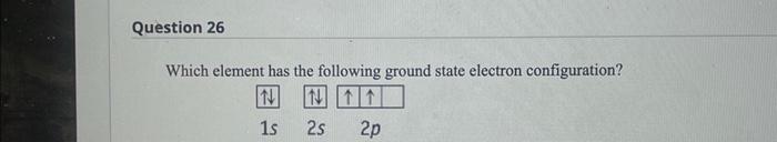 Solved Which element has the following ground state electron | Chegg.com