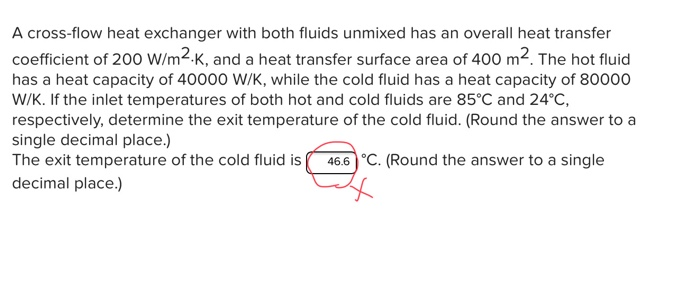 Solved A cross-flow heat exchanger with both fluids unmixed | Chegg.com