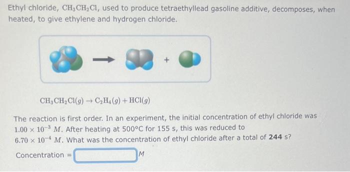 Solved Ethyl chloride, CH3CH2Cl, used to produce | Chegg.com