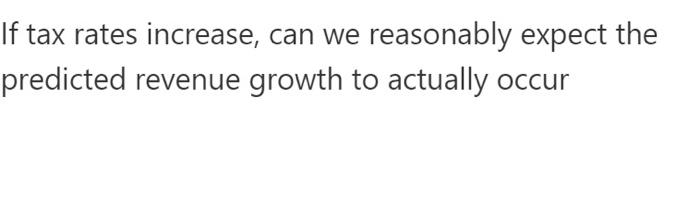 Solved If tax rates increase, can we reasonably expect the | Chegg.com