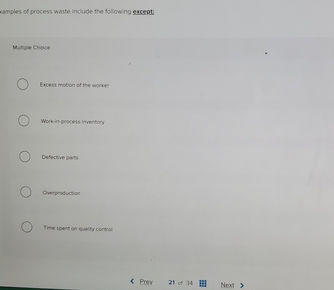 Solved xamples of process waste include the following | Chegg.com