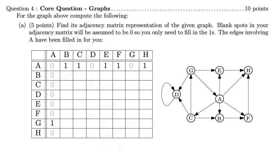 Solved Help ASAP Please. Question 4 ﻿: Core Question - | Chegg.com