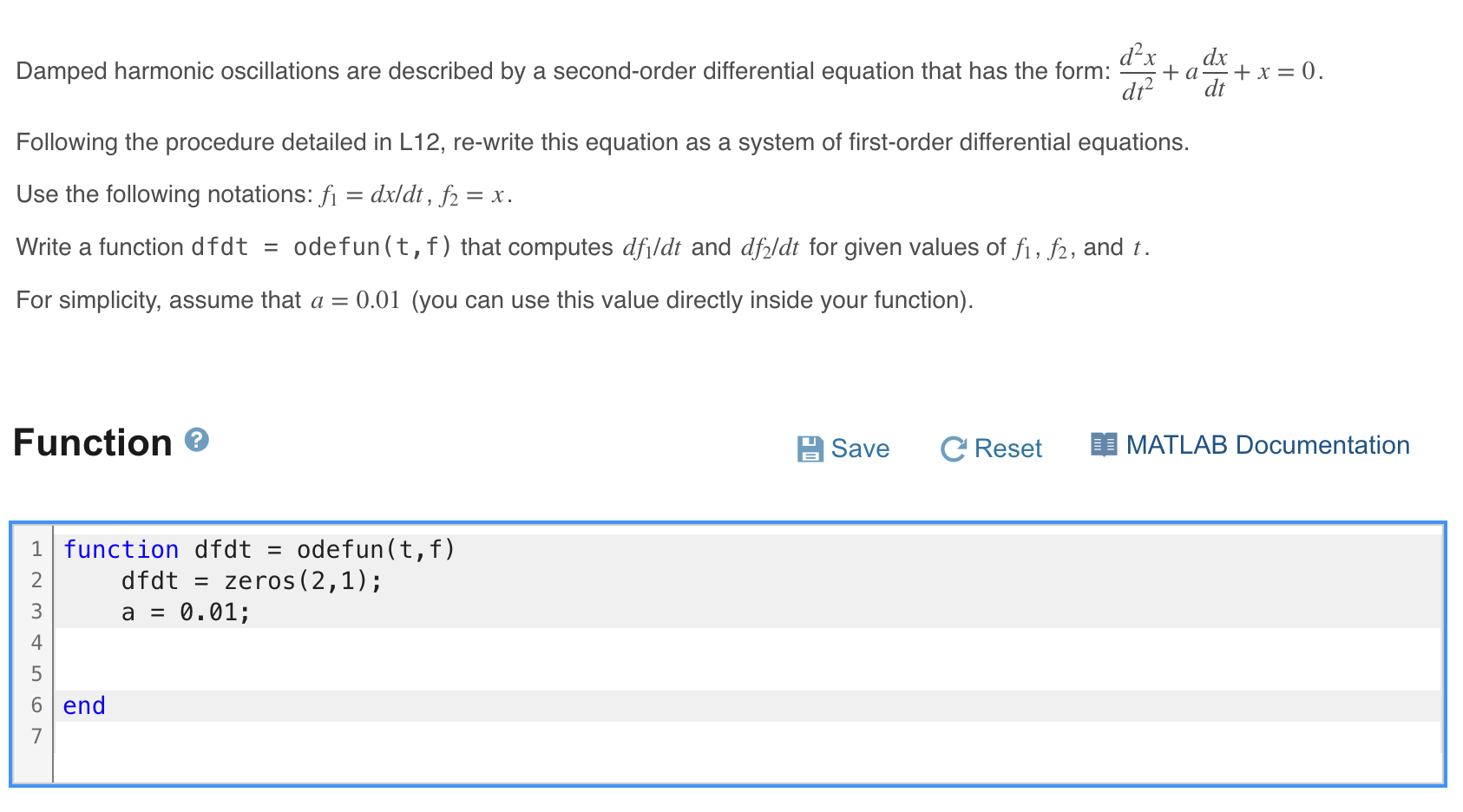 Solved hello please help me with this matlab question | Chegg.com