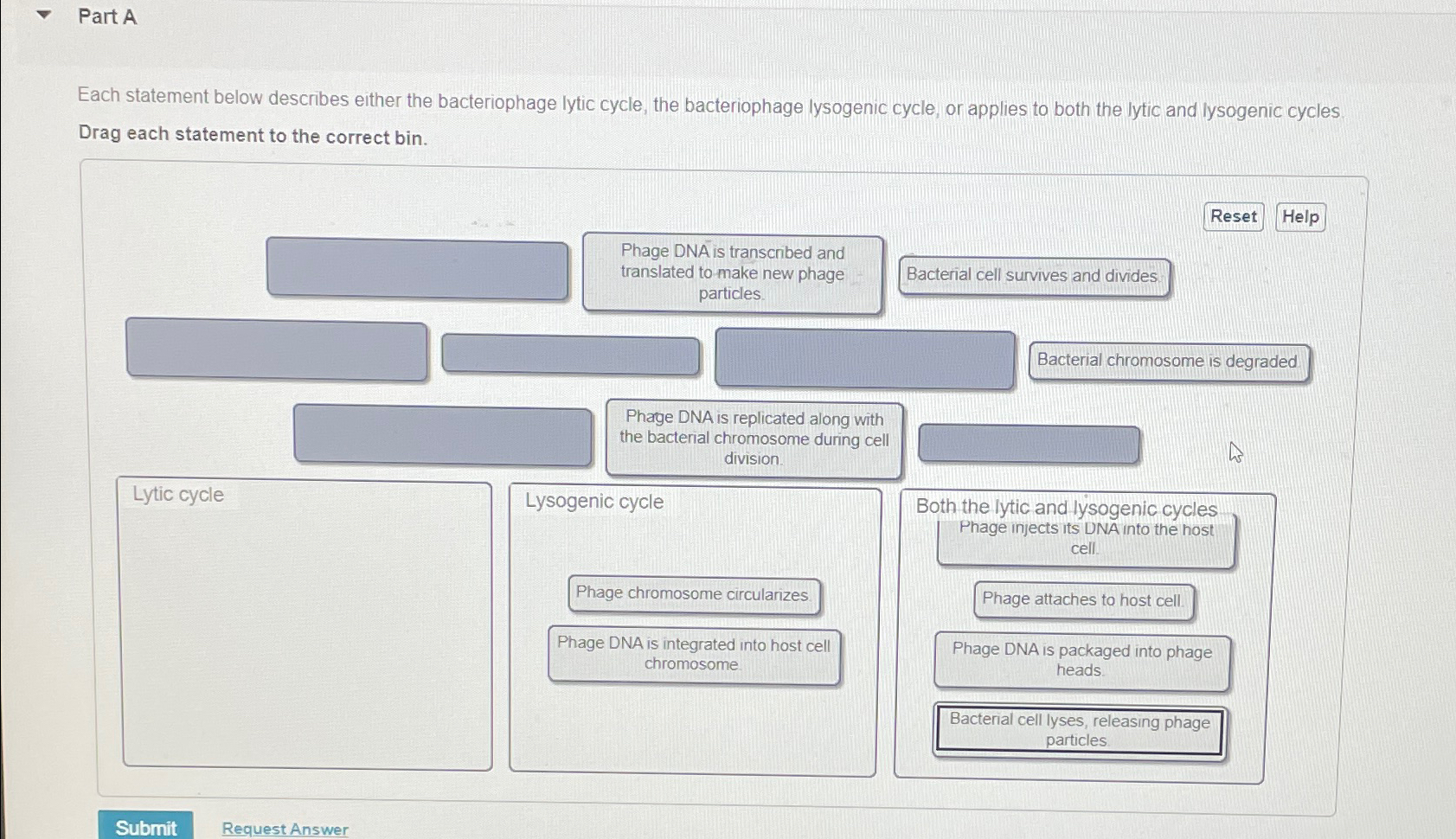 Solved Part AEach statement below describes either the | Chegg.com