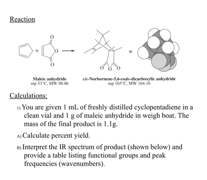 Solved Reaction Maleic anhydride | Chegg.com