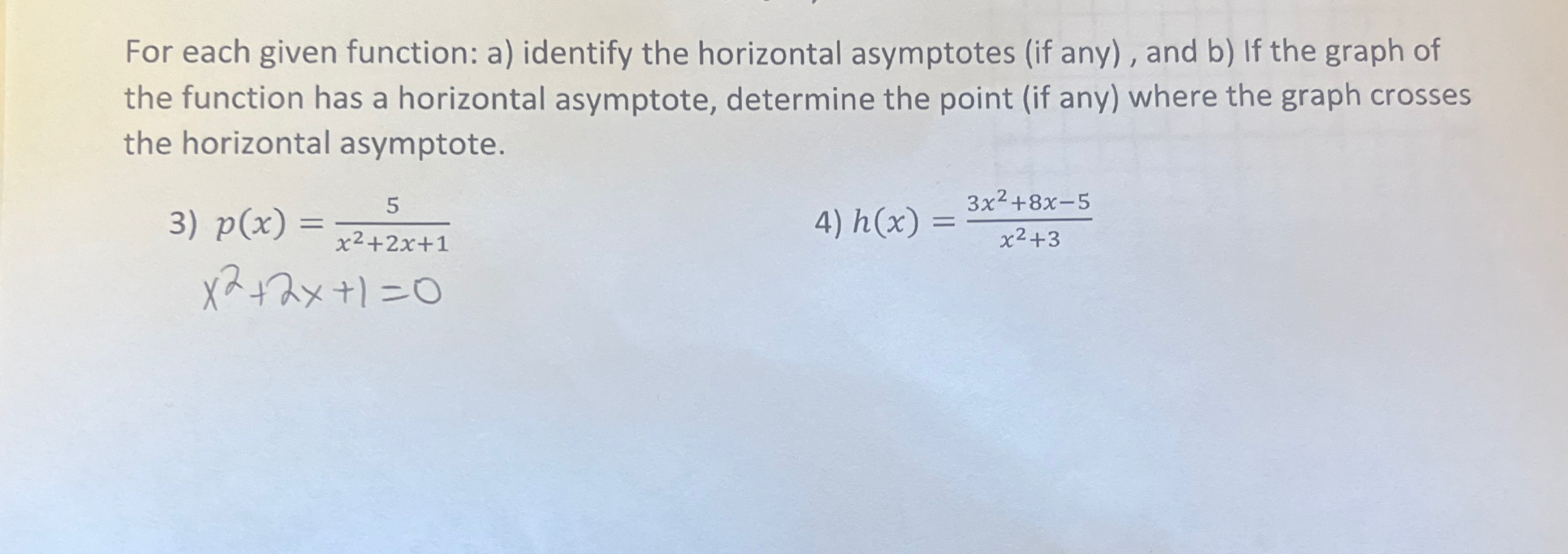 Solved For each given function: a) ﻿identify the horizontal | Chegg.com