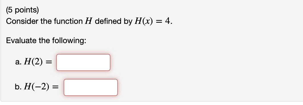 Solved (5 ﻿points)Consider the function H ﻿defined by | Chegg.com