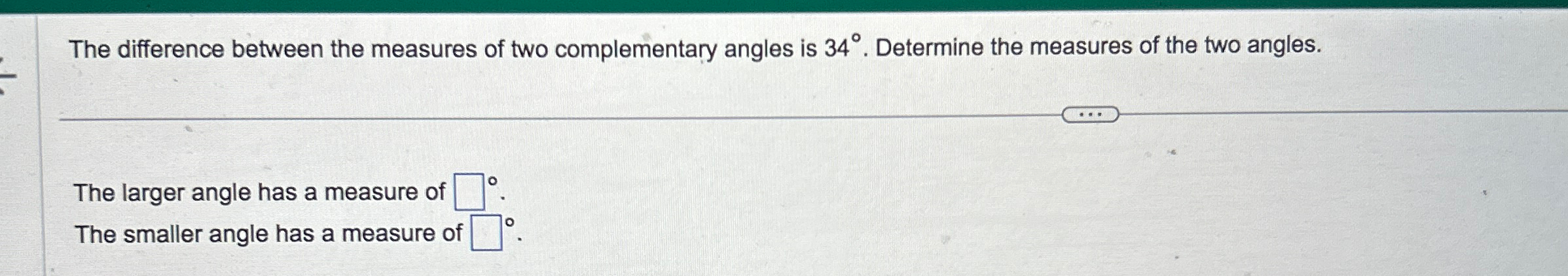Solved The Difference Between The Measures Of Two Chegg