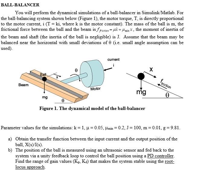 Solved BALL-BALANCER You will perform the dynamical | Chegg.com