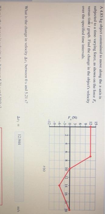 Solved A4.83-kg object constrained to move along the x-axis | Chegg.com