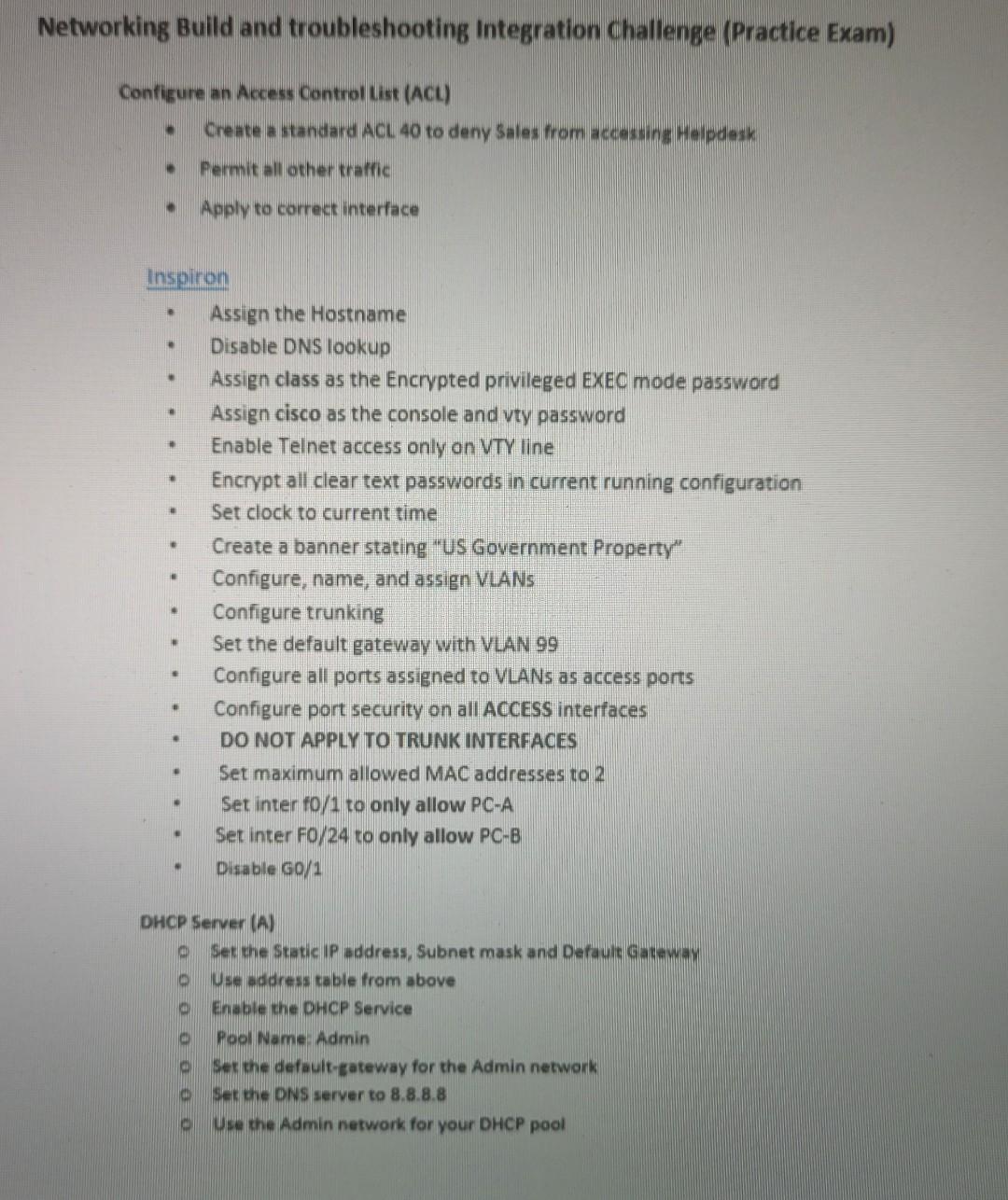 Solved Integration Challenge (Practice Exam)Addressing | Chegg.com