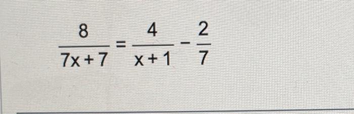 Solved 7x+78=x+14−72 | Chegg.com