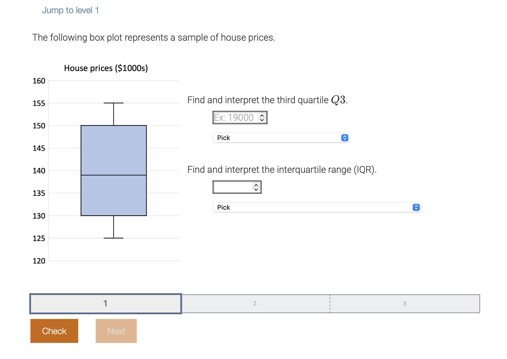 Solved Jump to ﻿level 1 ﻿The following box plot represents a | Chegg.com