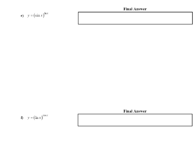 Solved please use logarithmic differentiation to find | Chegg.com