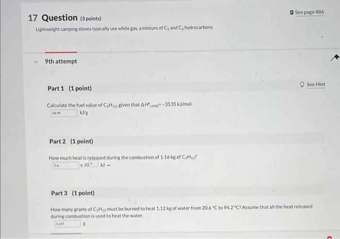 Solved 17 Question ( 3 points) Lightweight camping stoves | Chegg.com