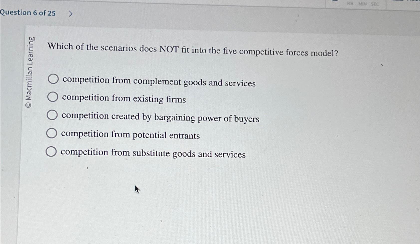 Solved Question 6 ﻿of 25 ﻿Which of the scenarios does NOT | Chegg.com
