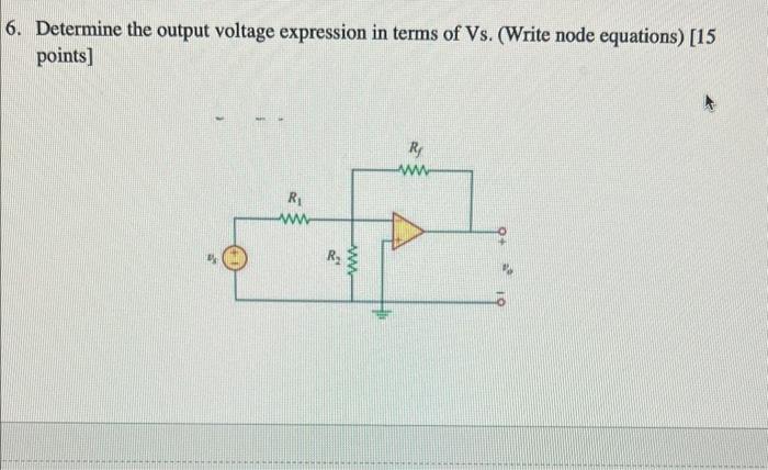 Solved Determine the output voltage expression in terms of | Chegg.com