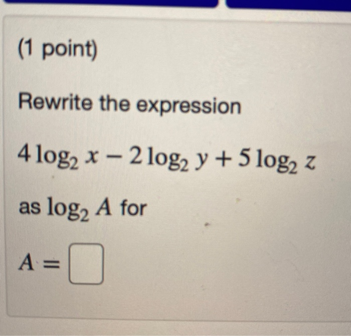 Solved (1 point) Rewrite the expression below as a single | Chegg.com