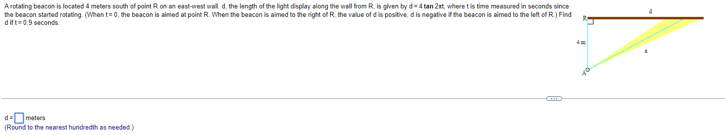Solved A rotating beacon is located 4 ﻿meters south of point | Chegg.com
