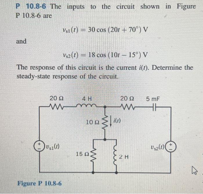 Solved P 10.8-6 The inputs to the circuit shown in Figure P | Chegg.com