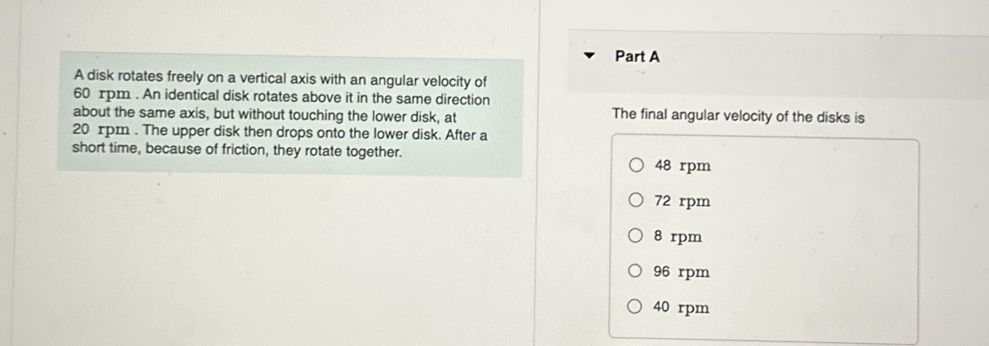 Solved A disk rotates freely on a vertical axis with an | Chegg.com