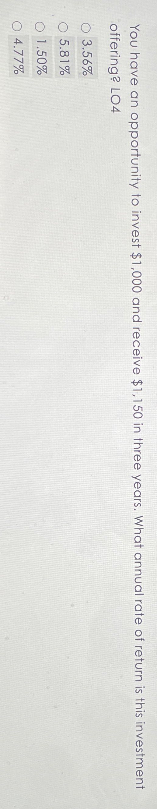 Solved You have an opportunity to invest $1,000 ﻿and receive | Chegg.com