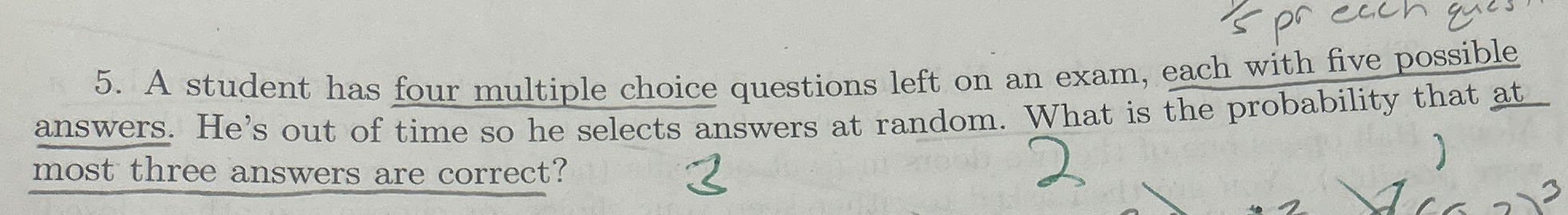 Solved A student has four multiple choice questions left on | Chegg.com