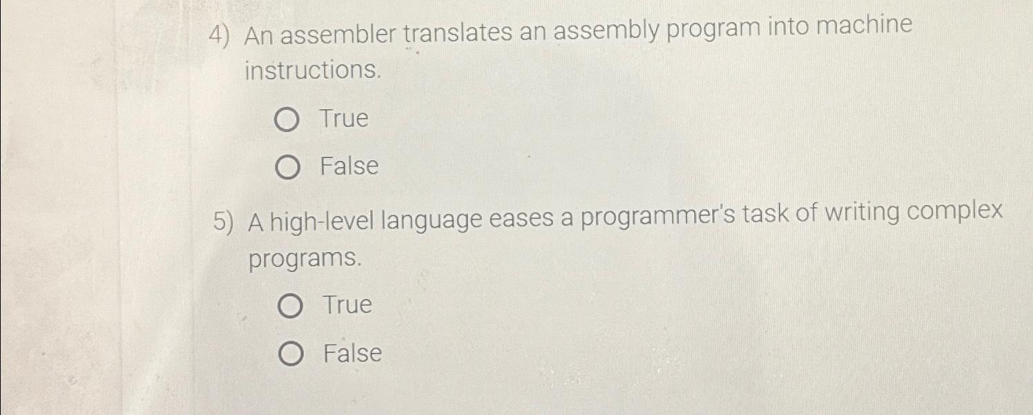 Solved An Assembler Translates An Assembly Program Into 