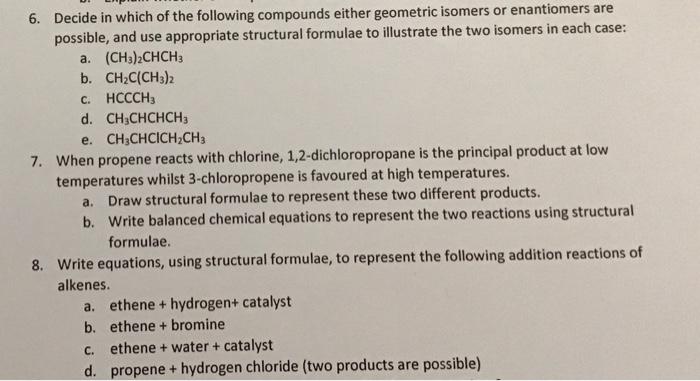 Solved 6. Decide in which of the following compounds either | Chegg.com