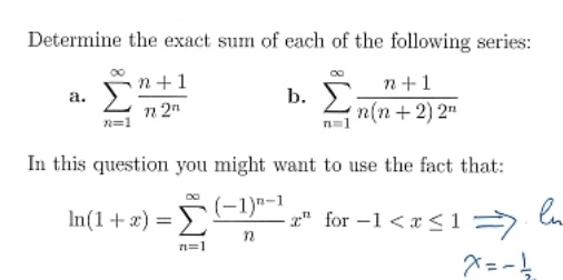 Solved Determine the exact sum of each of the following | Chegg.com